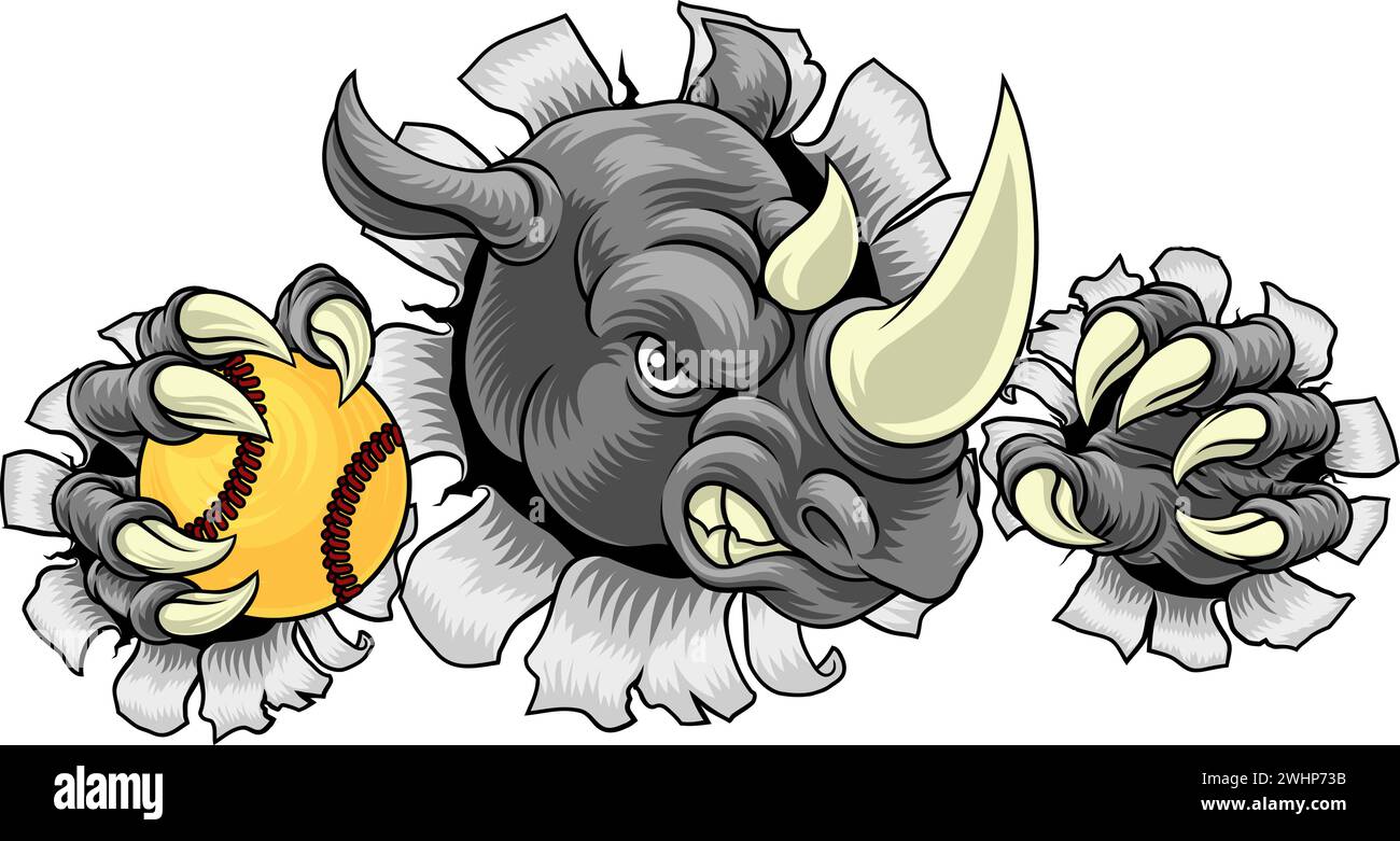 Boar Wild Hog Razorback Warthog Softball Mascot Stock Vector Image ...