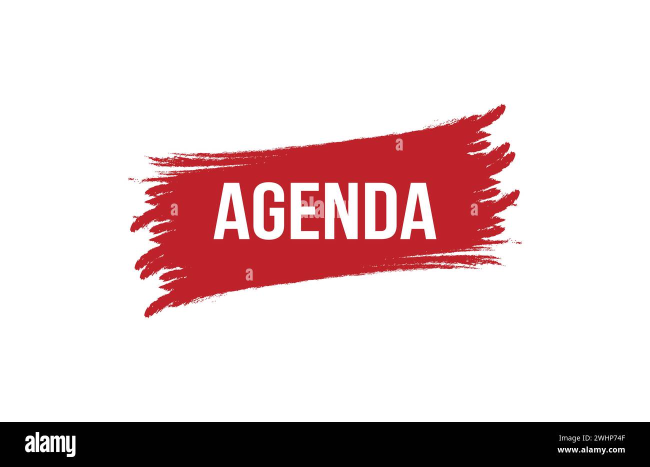 Brush style Agenda red banner design on white background Stock Vector ...