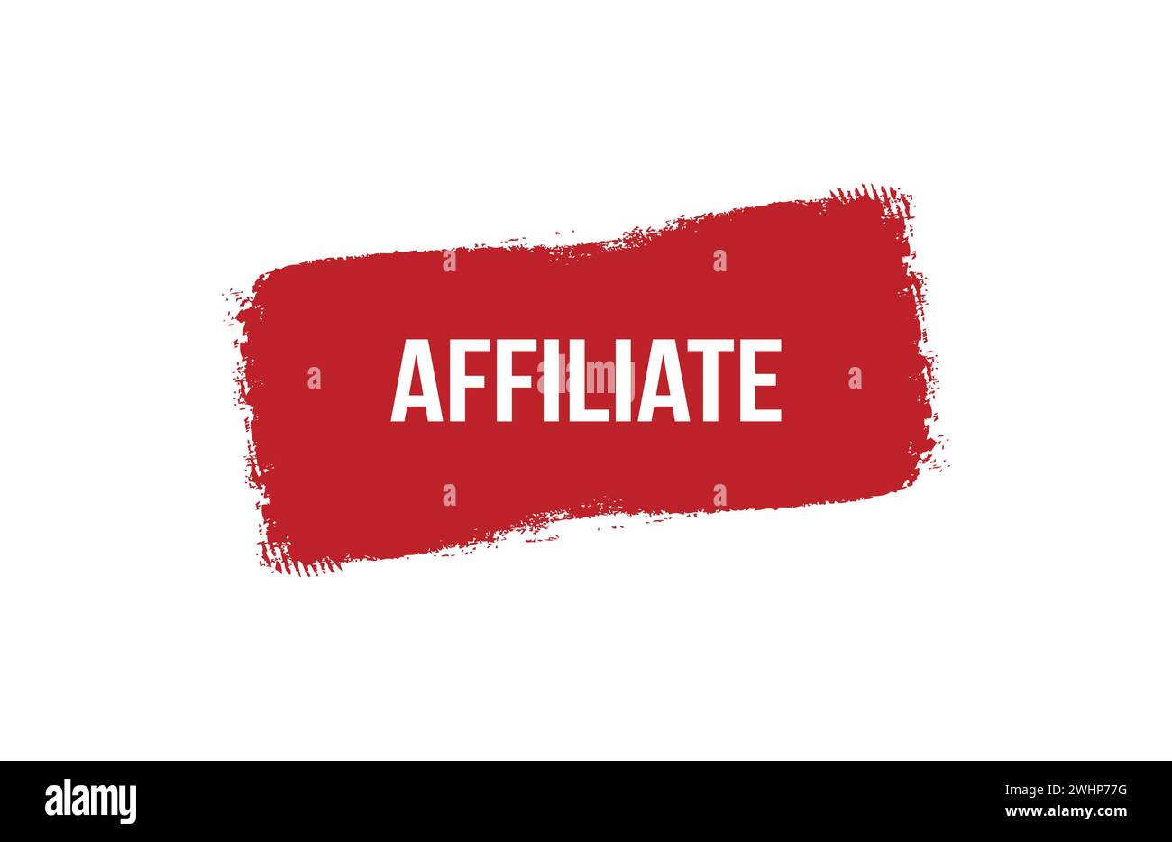 Brush style Affiliate red banner design on white background Stock ...