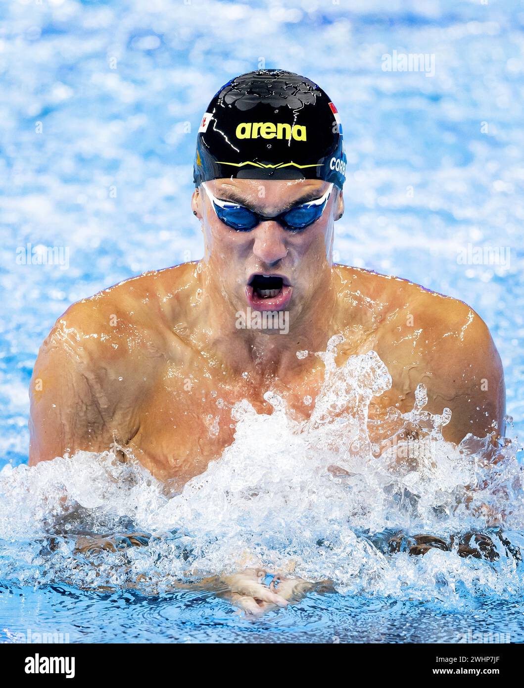 DOHA - Caspar Corbeau in action in the men's 100 school during the ...