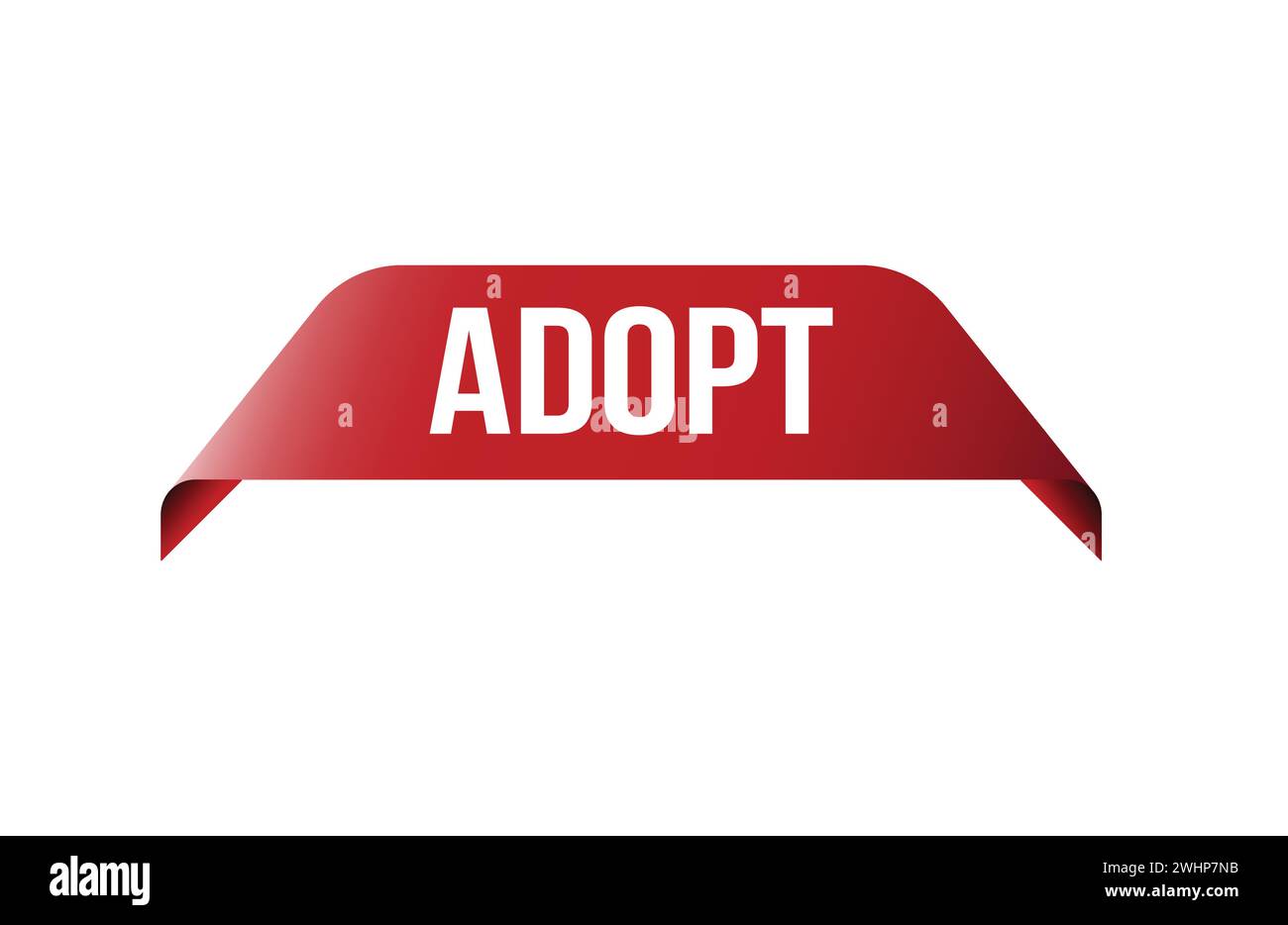 Adopt red ribbon label banner. Open available now sign or Adopt tag ...