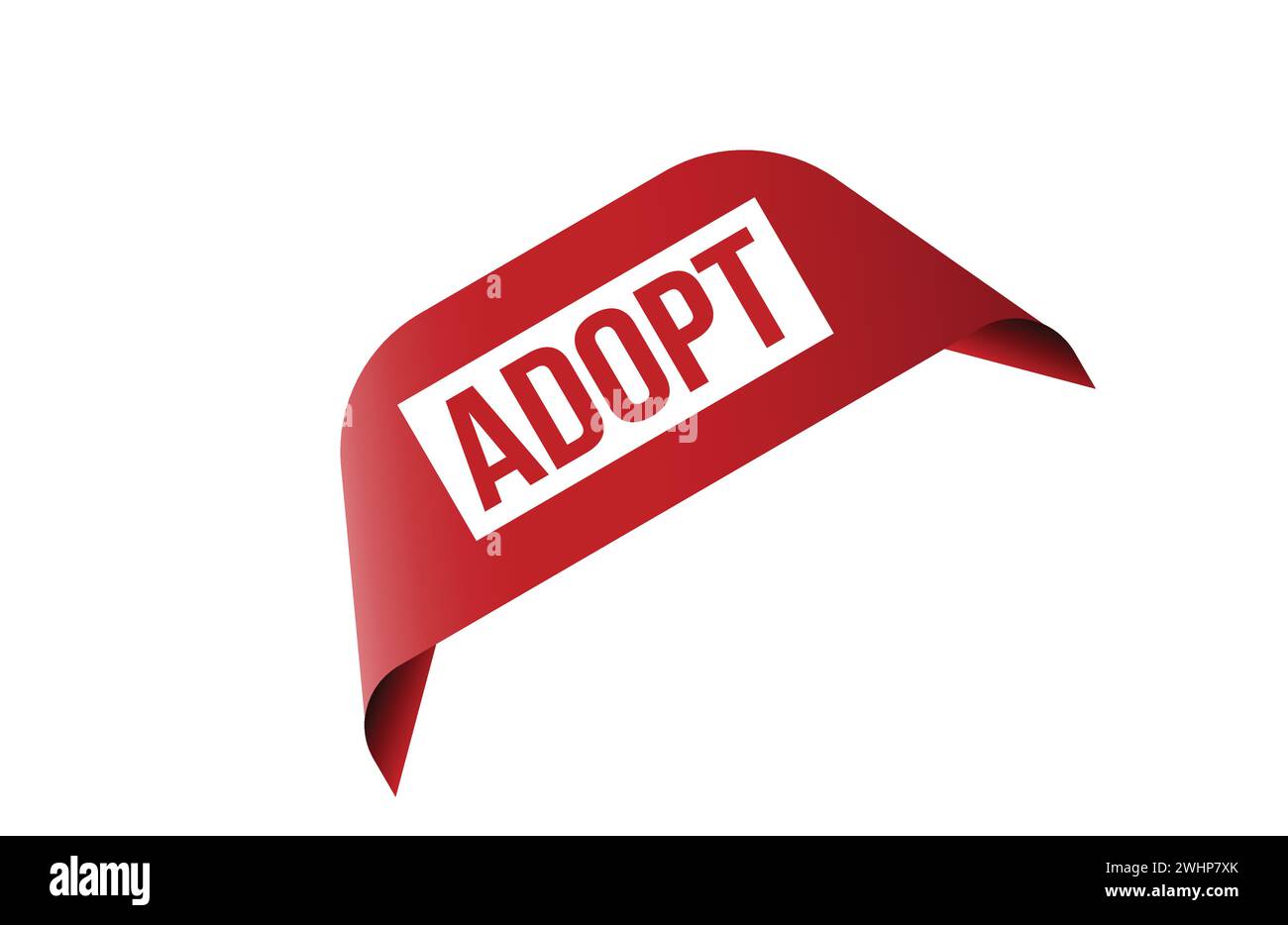 Adopt red ribbon label banner. Open available now sign or Adopt tag ...