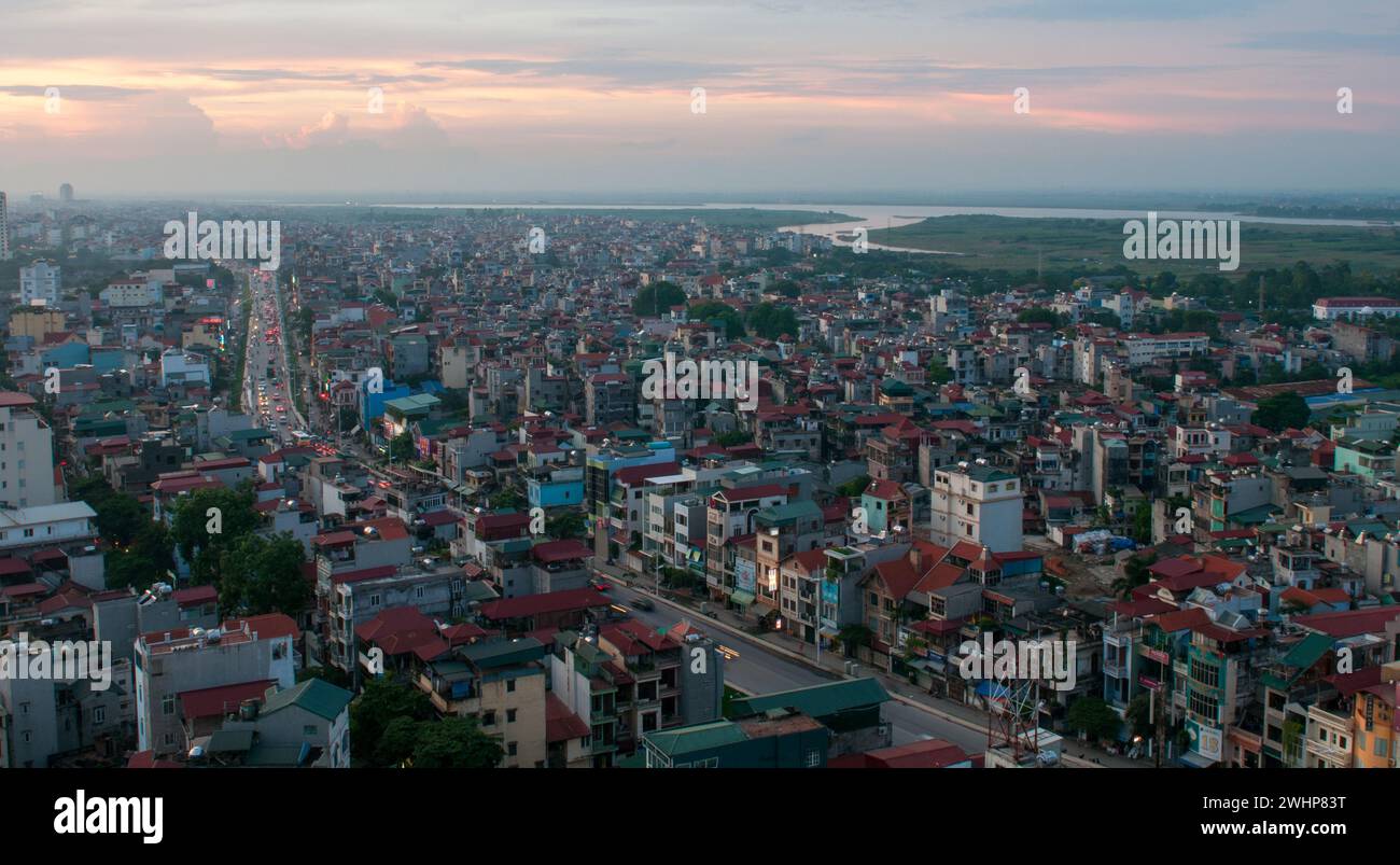 Top view of the Skyline Cityscape of Hanoi city in Vietnam Stock Photo ...