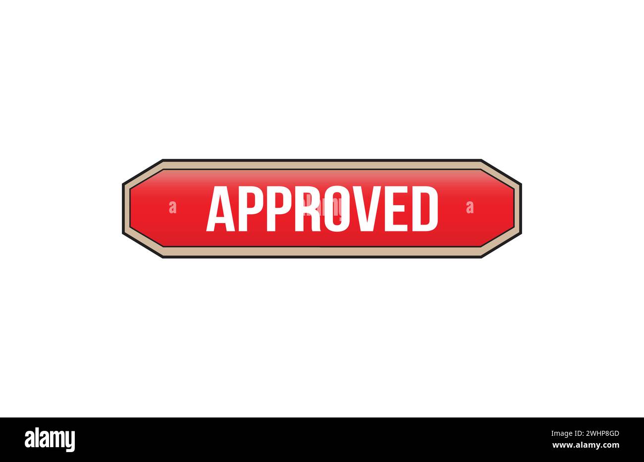 Red banner Approved on white background Stock Vector Image & Art - Alamy