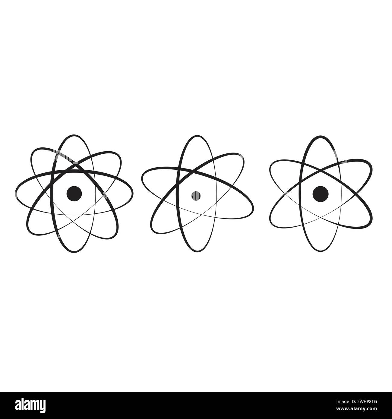 Flat Atom icon symbol vector Illustration Stock Vector Image & Art - Alamy