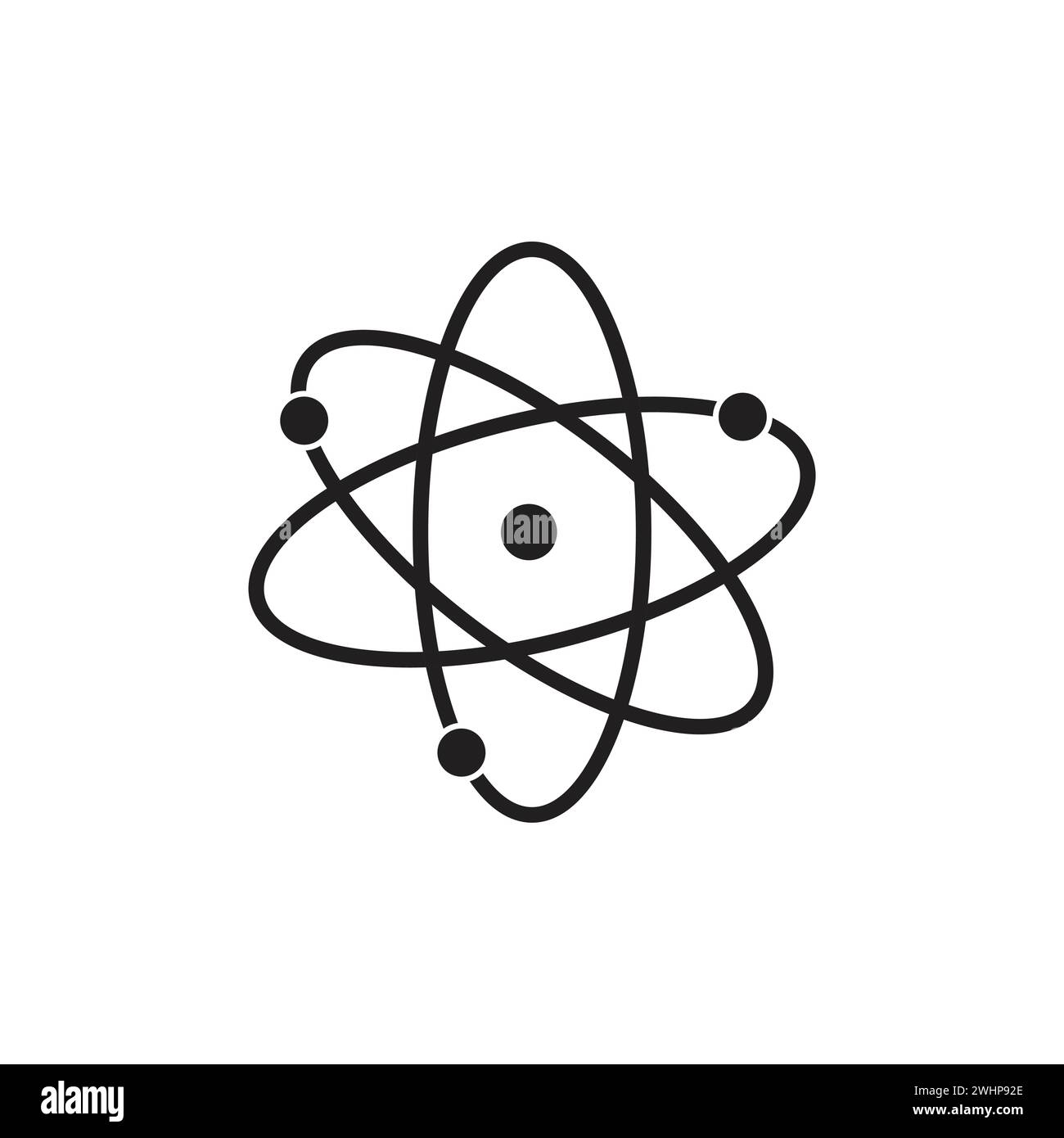 Atom icon in trendy flat design Stock Vector Image & Art - Alamy