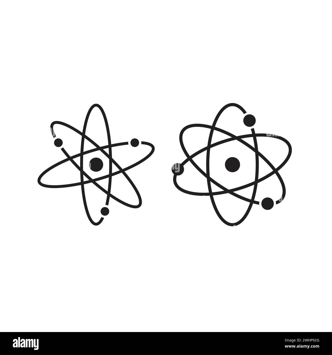 Atom icon in trendy flat design Stock Vector Image & Art - Alamy