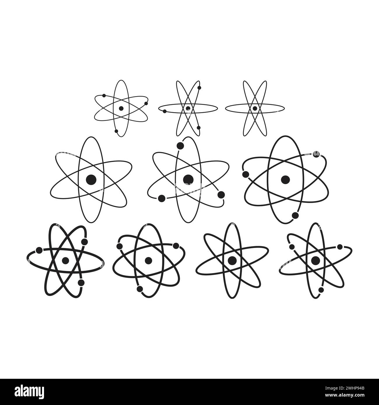 Atom icon set hi-res stock photography and images - Alamy