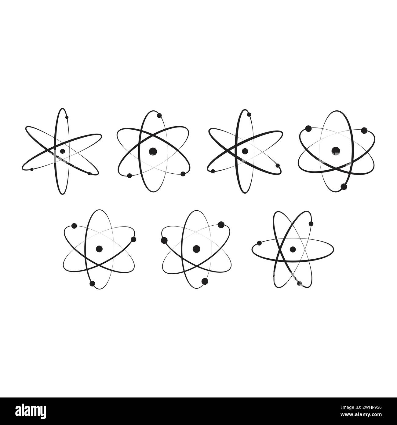 Flat Atom icon set, symbol vector Illustration Stock Vector Image & Art ...