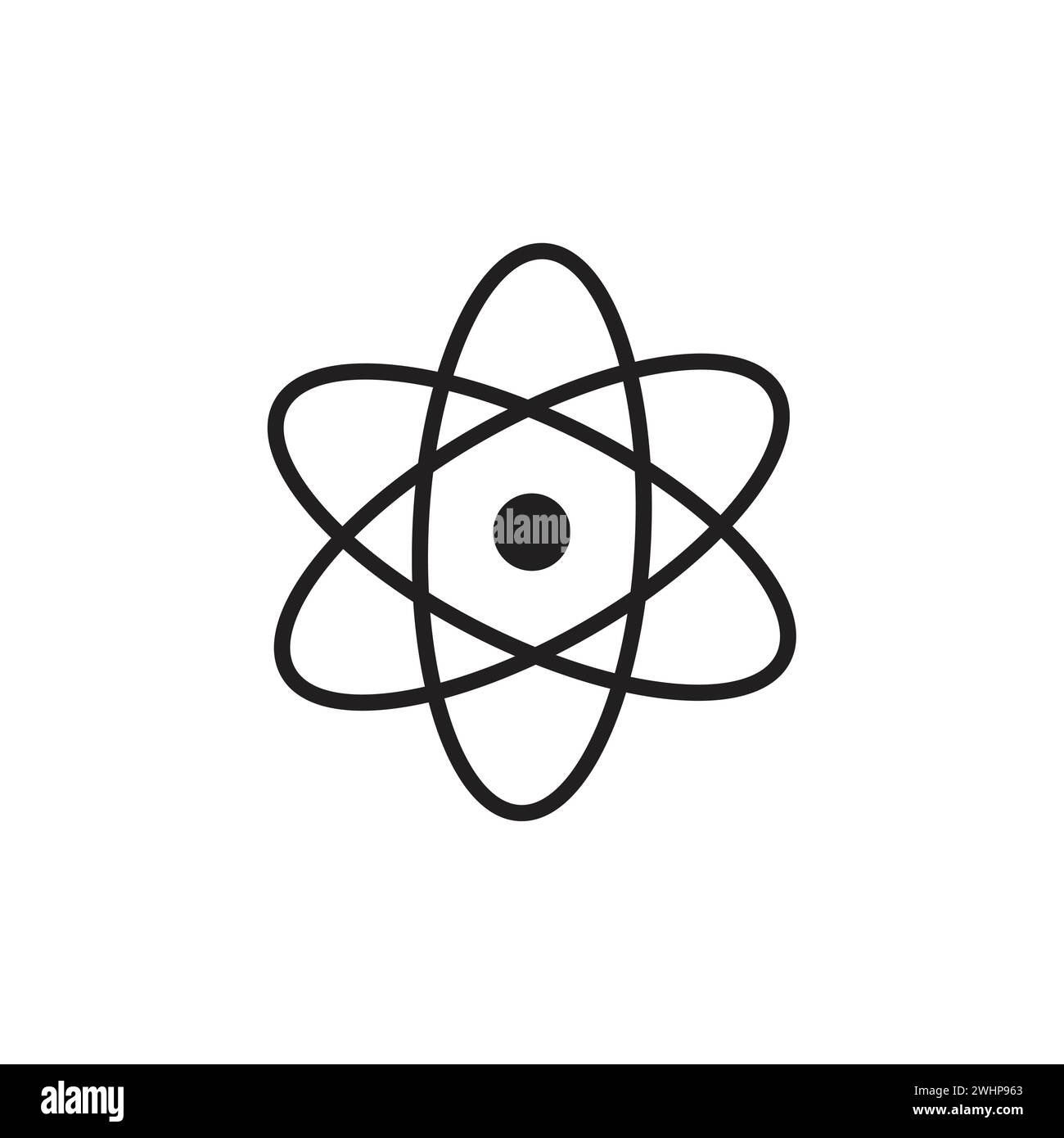 Atom Icon in trendy flat style isolated on grey background. Atom symbol ...