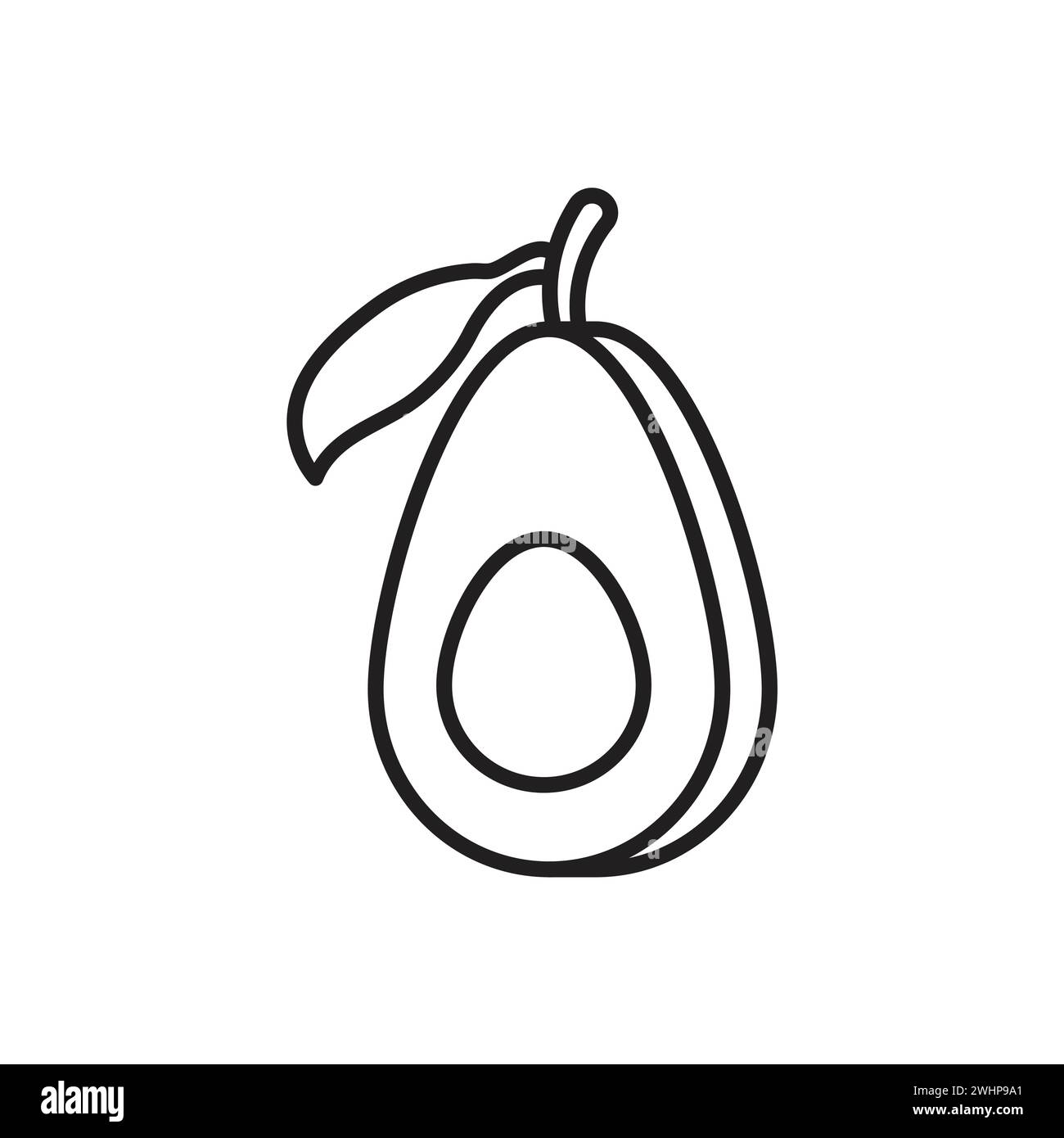 Garden fresh avocado icon. avocado fruits healthy lifestyle symbol ...