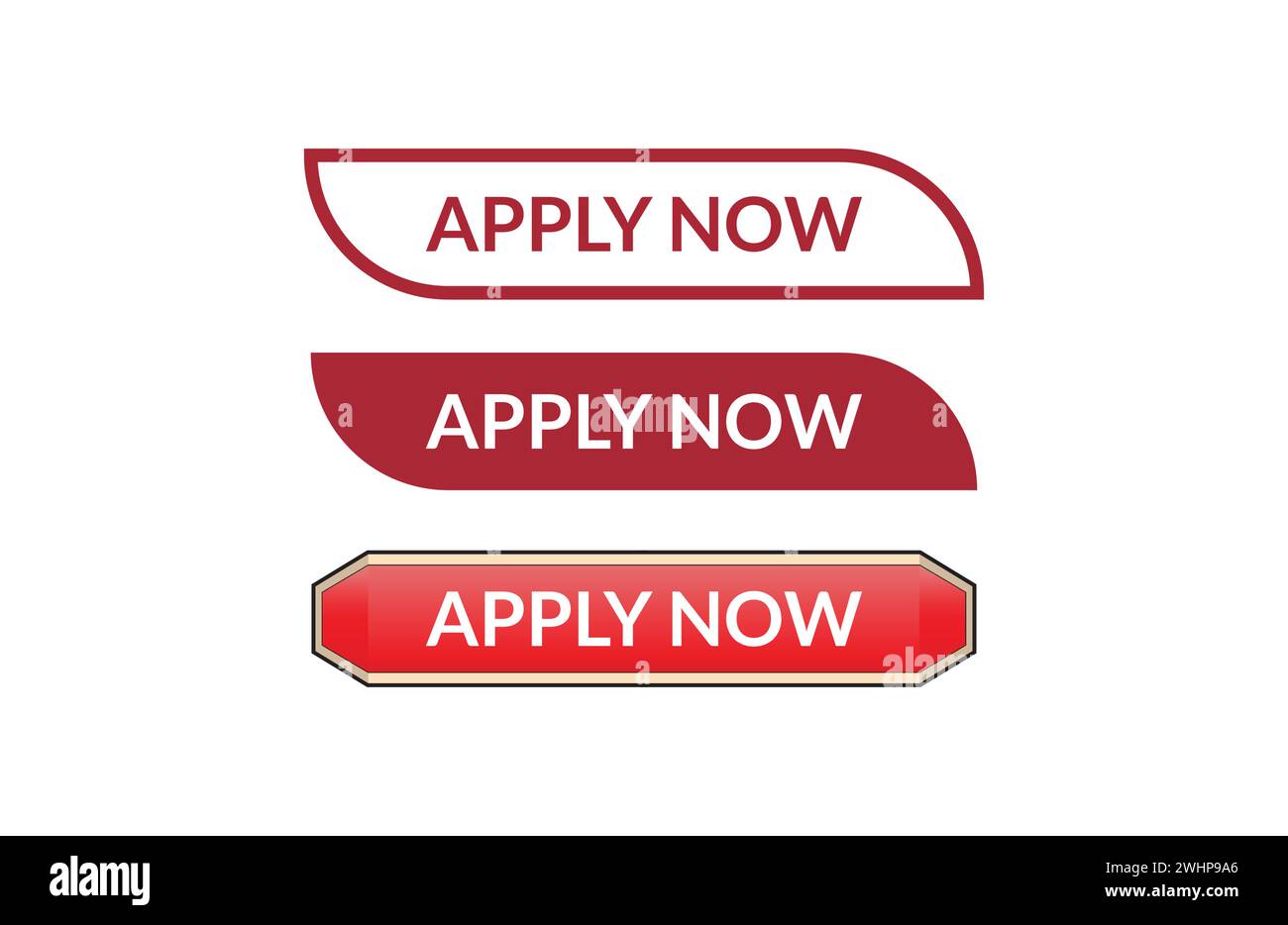 Apply now red ribbon label banner set. Open available now sign or Apply ...