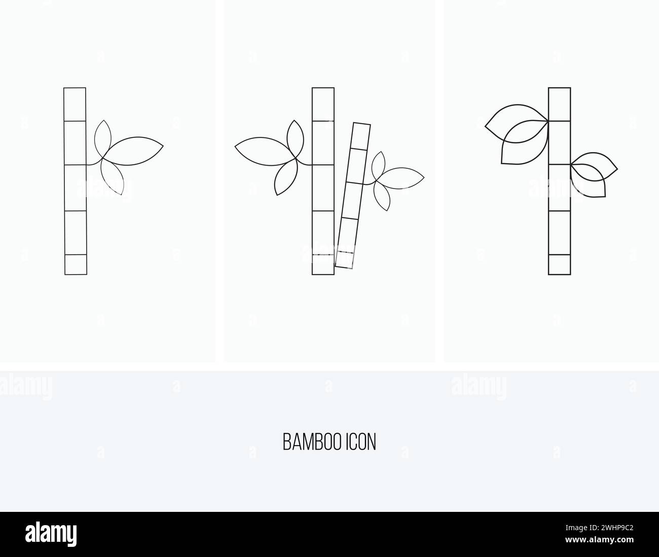 bamboo icon vector. bamboo sign on white background. Bamboo with leaves ...