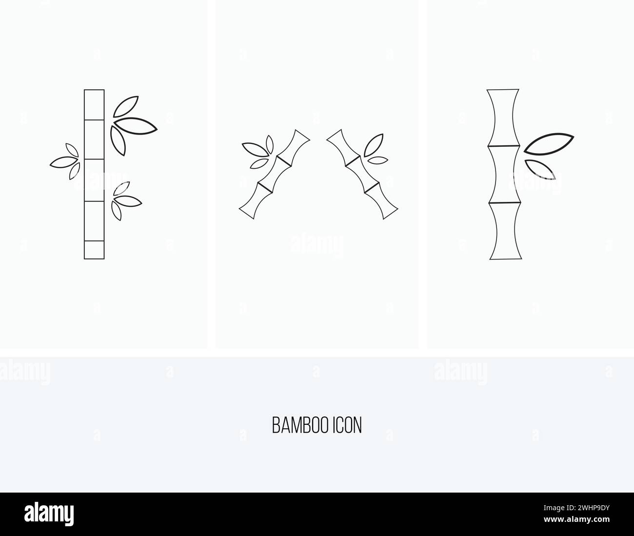bamboo icon vector. bamboo sign on white background. Bamboo with leaves ...