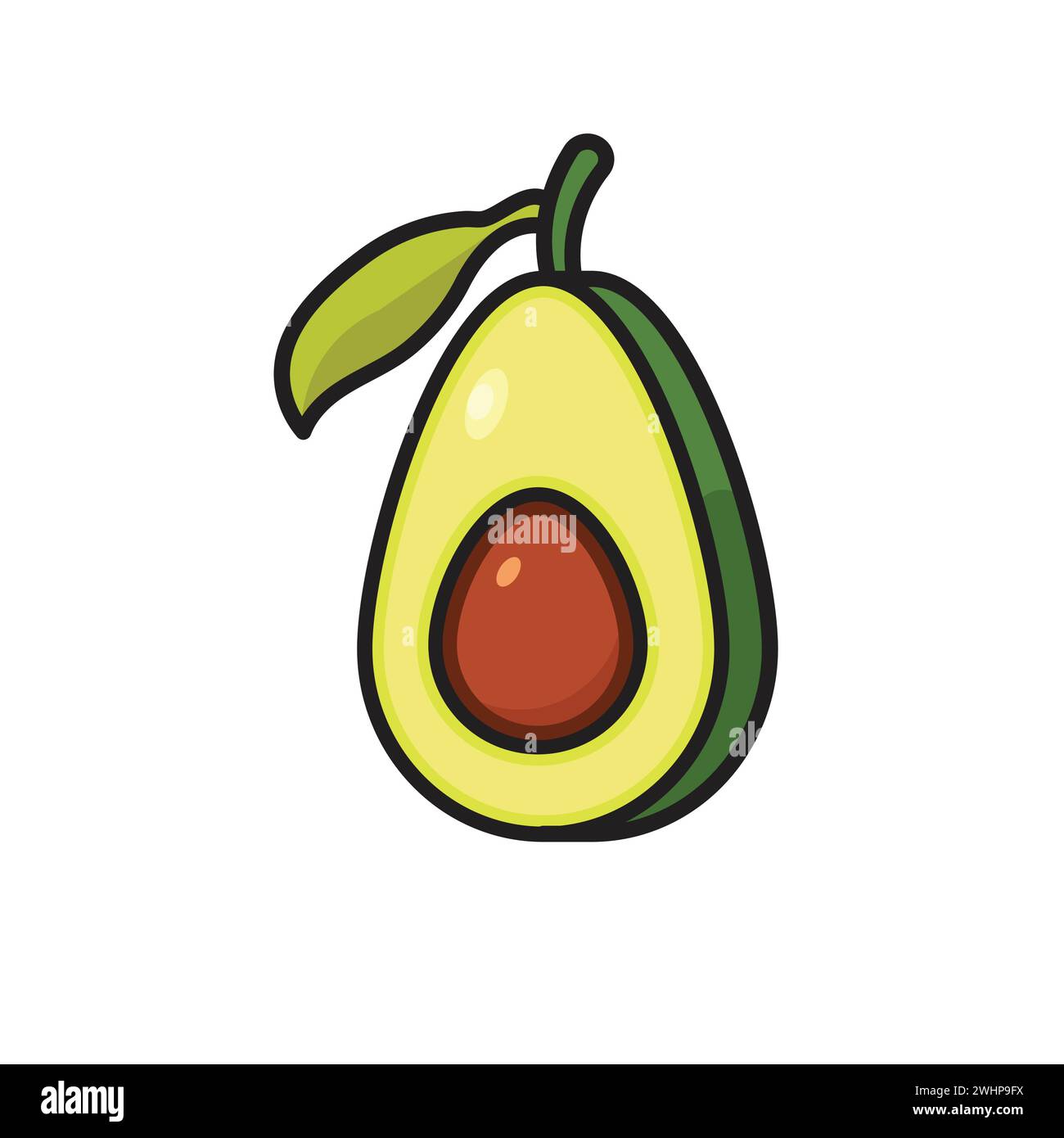 Garden fresh avocado icon. avocado fruits healthy lifestyle symbol ...
