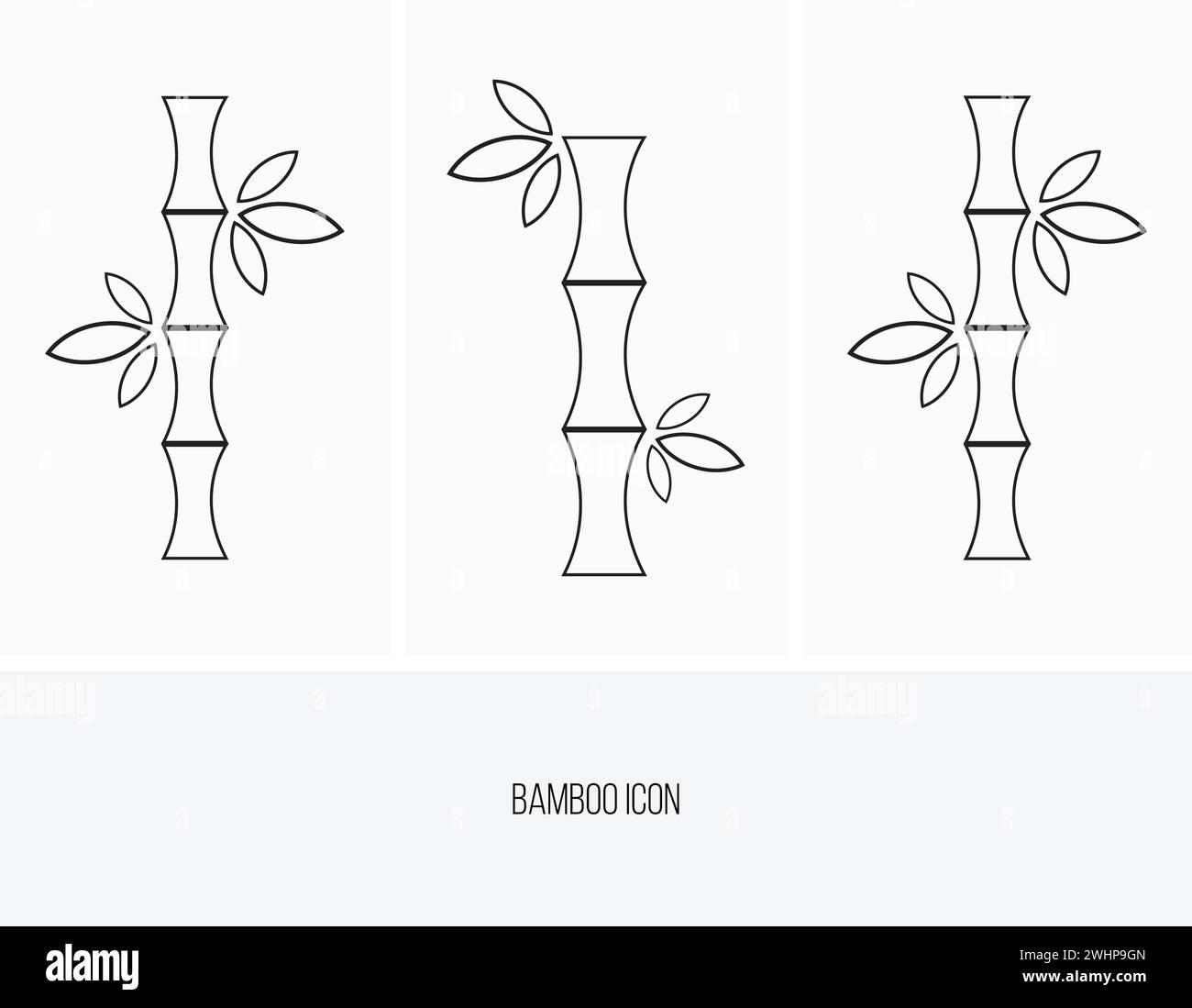 bamboo icon vector. bamboo sign on white background. Bamboo with leaves ...