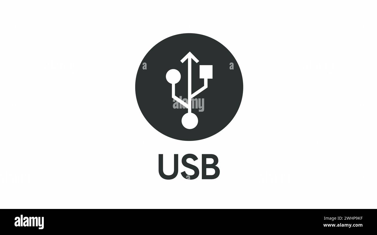 USB Icon or Sign. Vector isolated editable illustration Stock Vector ...