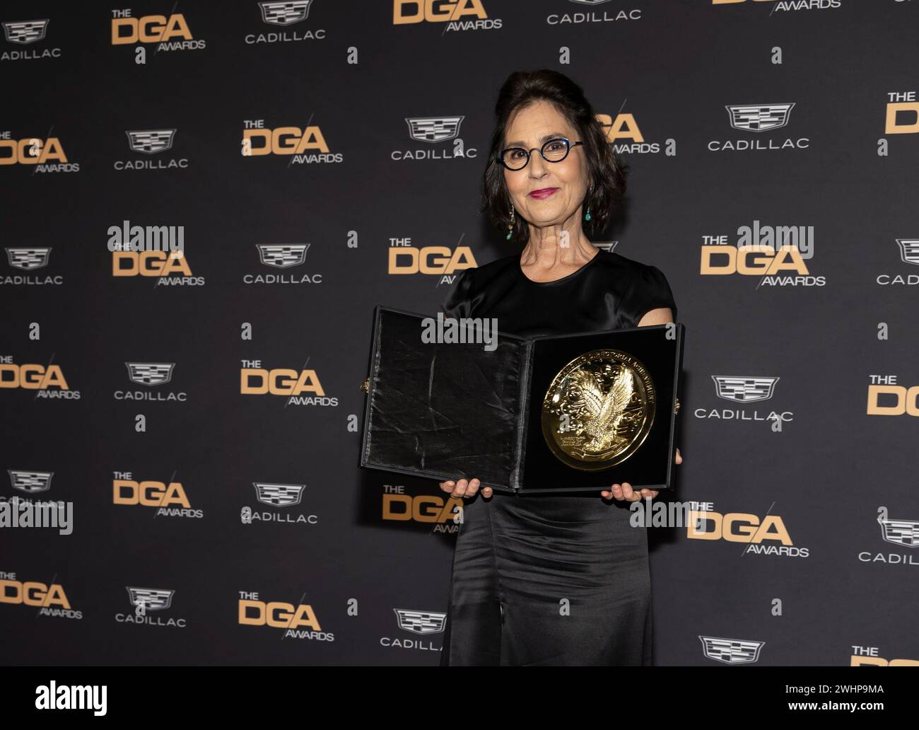 Beverly Hills, USA. 10th Feb, 2024. Amy Schatz poses in the press room ...