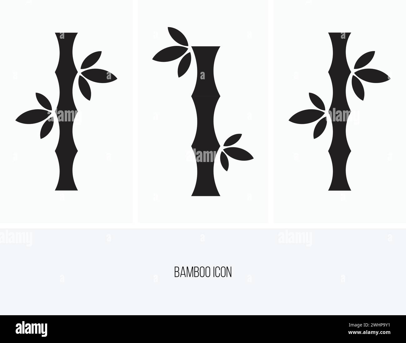 bamboo icon vector. bamboo sign on white background. Bamboo with leaves ...