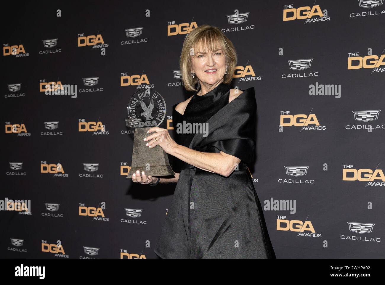 Beverly Hills, USA. 10th Feb, 2024. Janet Knutsen poses in the press ...