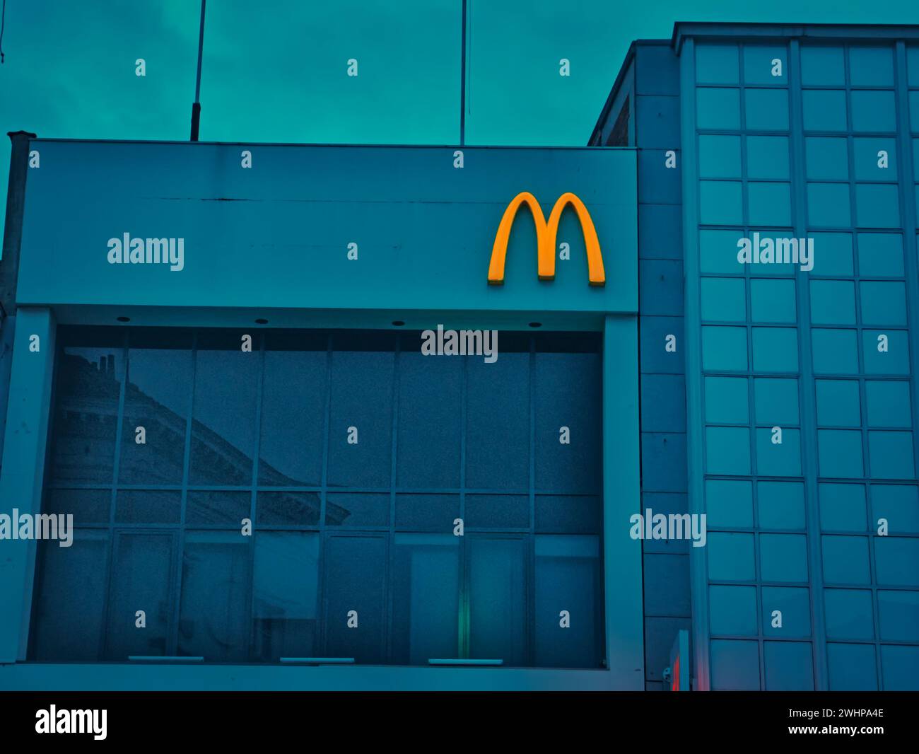 Brussels, Belgium. 9 Feb 2024. Facade of the McDonald's building in ...