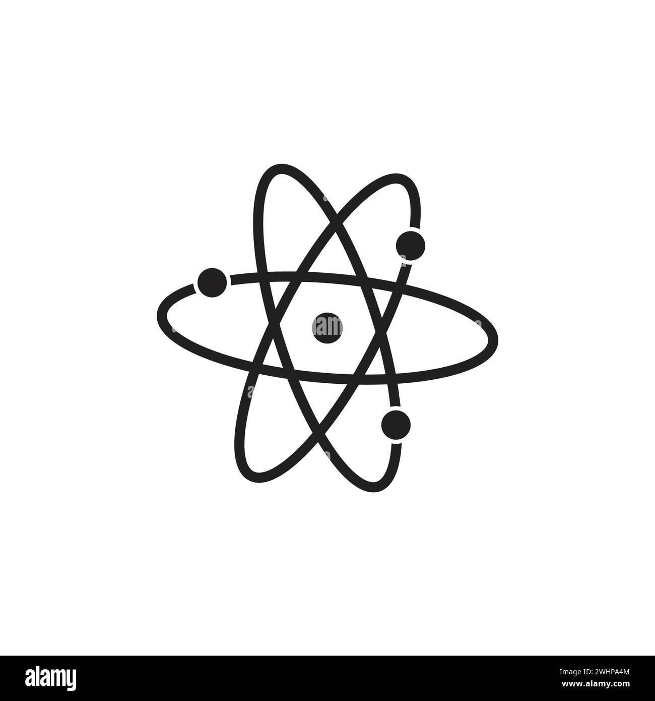 Atom icon in trendy flat design Stock Vector Image & Art - Alamy