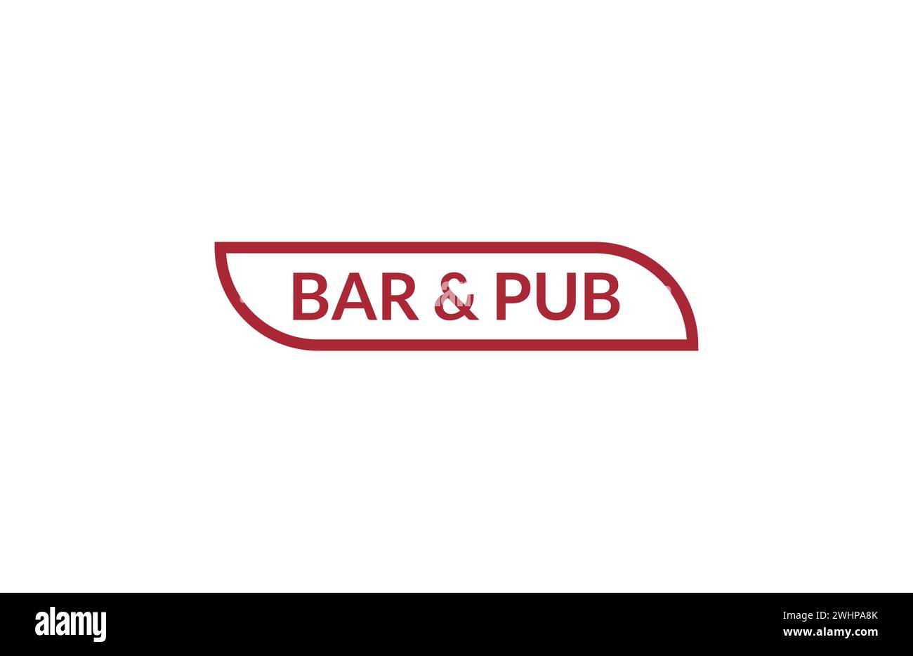 Bar & pub red ribbon label banner. Open available now sign or Bar & pub ...