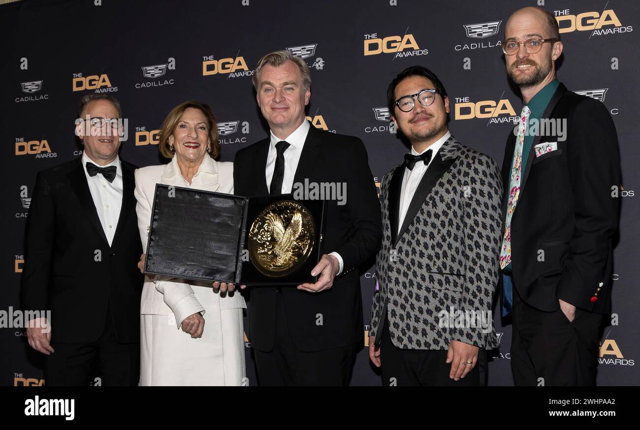 Beverly Hills, USA. 10th Feb, 2024. Russell Hollander, Lesli Linka Glatter, Christopher Nolan ...