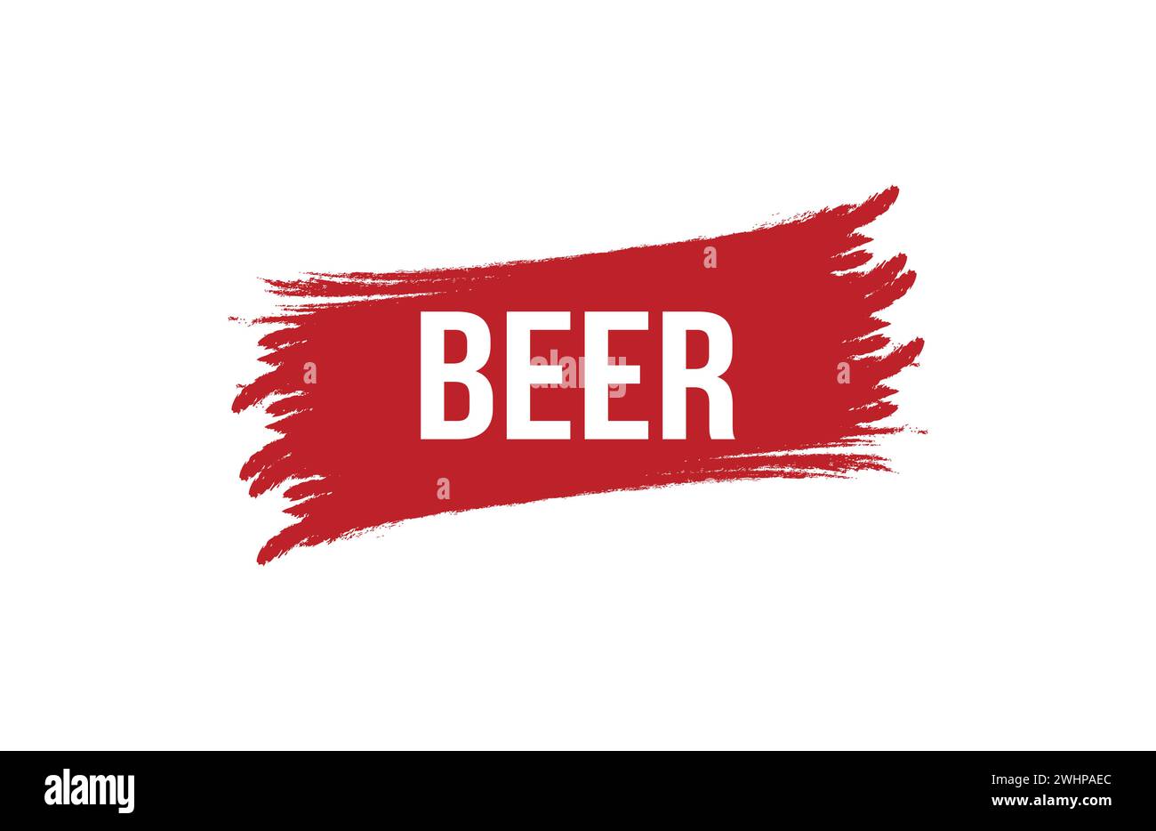 Brush style Beer red banner design on white background Stock Vector ...