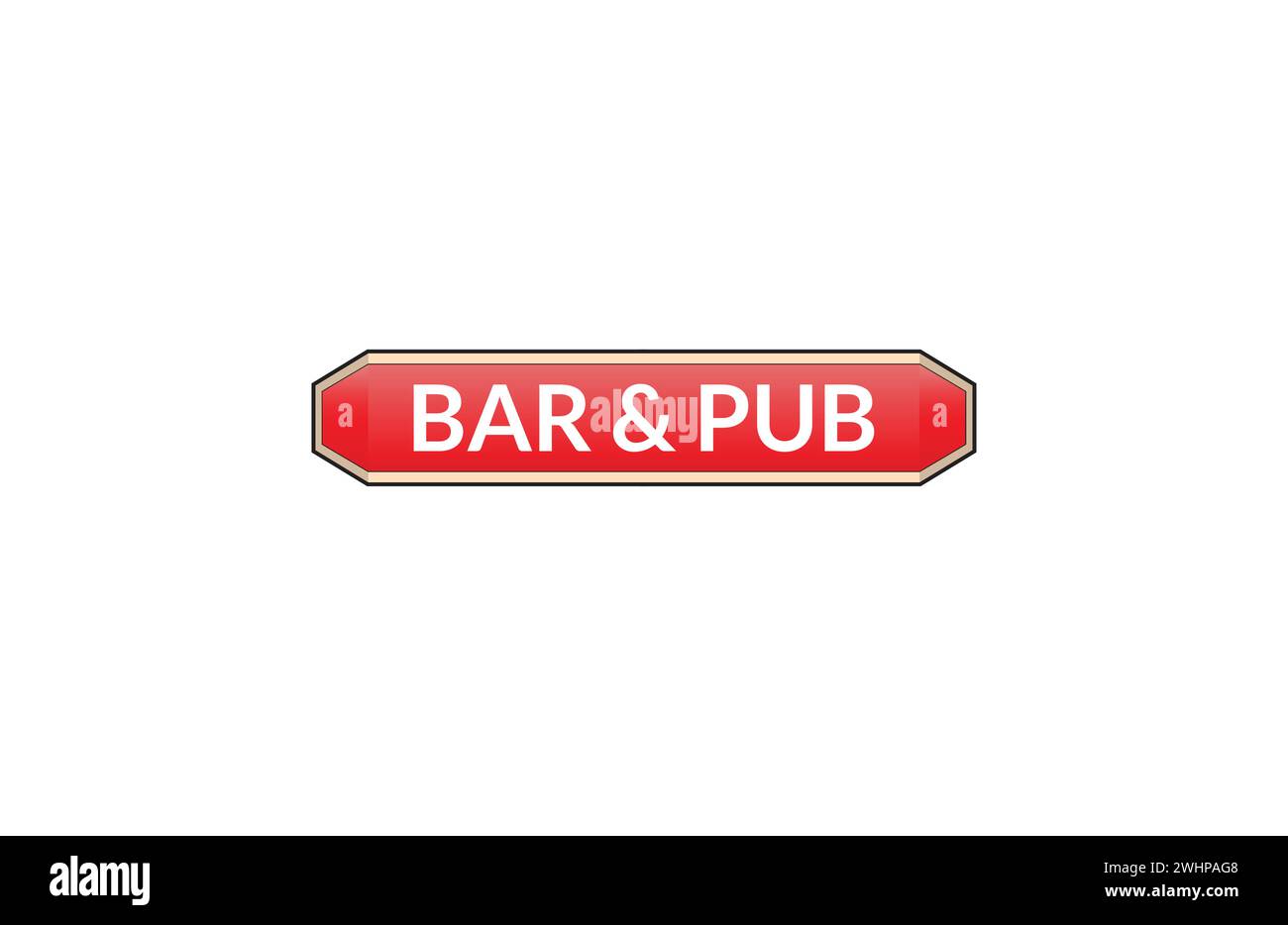 Bar & pub red ribbon label banner. Open available now sign or Bar & pub ...