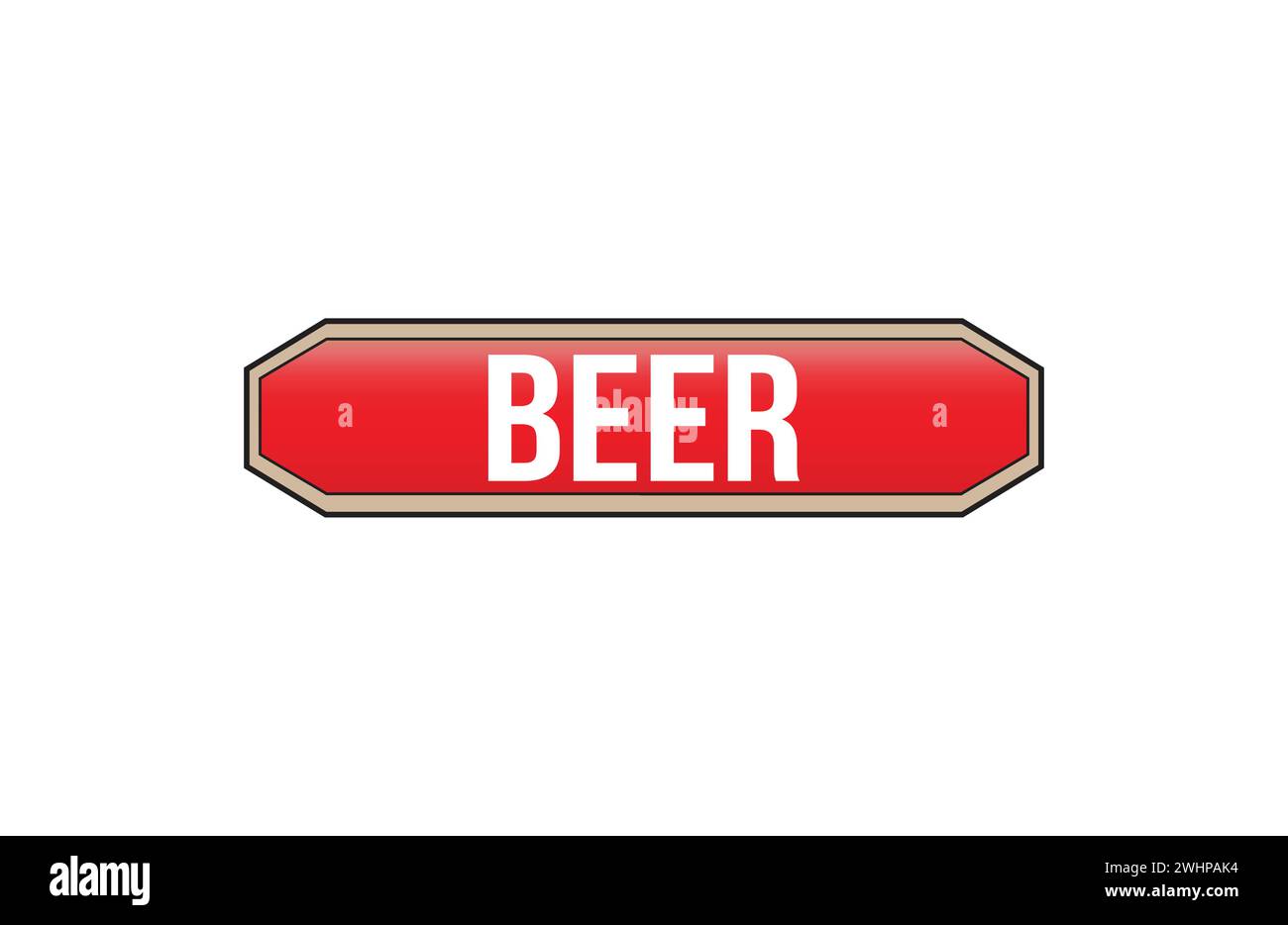 Beer red ribbon label banner. Open available now sign or Beer tag Stock ...
