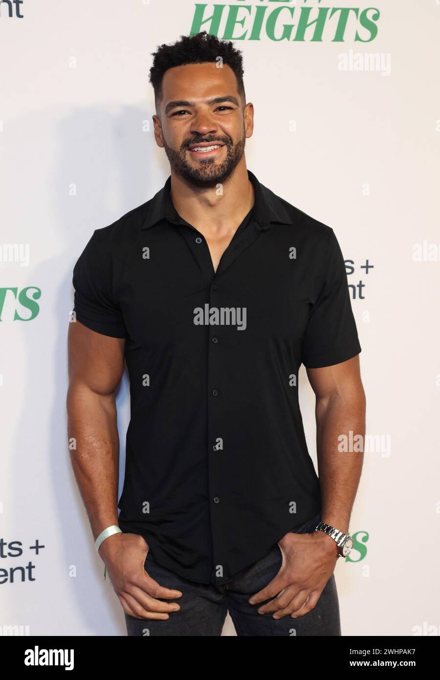 Las Vegas, USA. 08th Feb, 2024. Clay Harper arriving to The Kelce House Party: A “New Heights ...