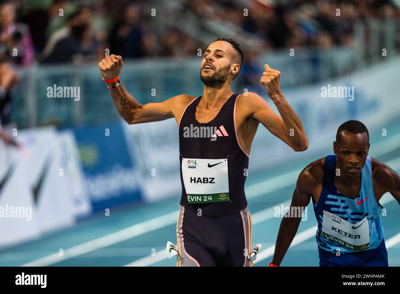 Azeddine HABZ (FRA), 1500m Men, during the Meeting de Lievin 2024 ...