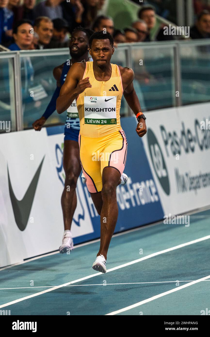 Erriyon KNIGHTON (USA), 200m Men, during the Meeting de Lievin 2024 ...