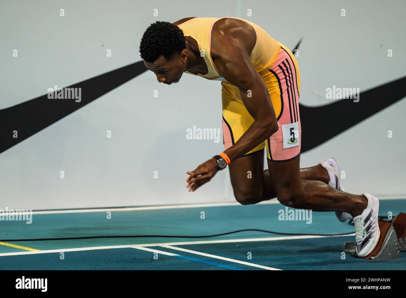 Erriyon KNIGHTON (USA), 200m Men, during the Meeting de Lievin 2024 ...