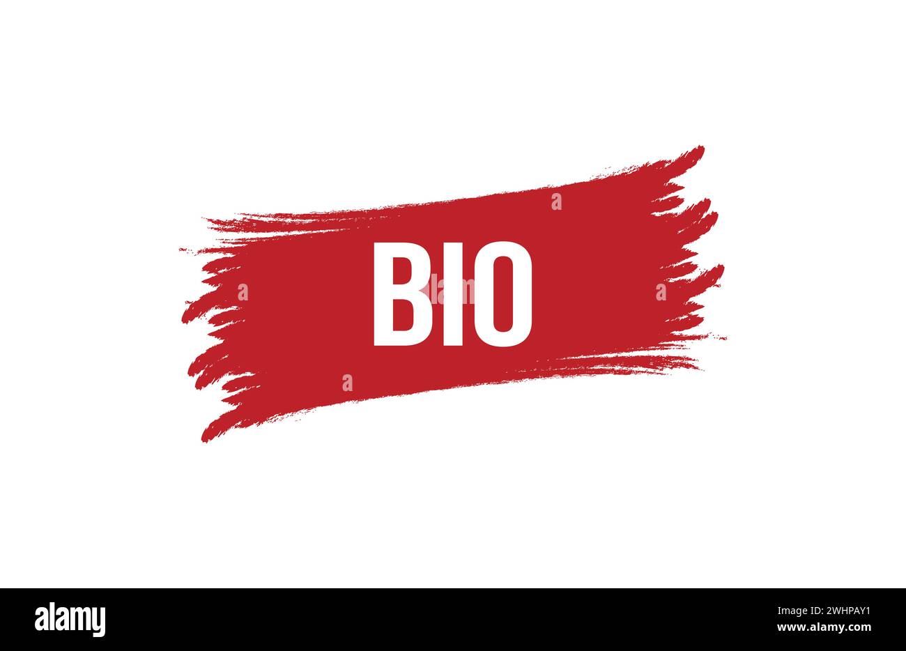 Brush style Bio red banner design on white background Stock Vector ...