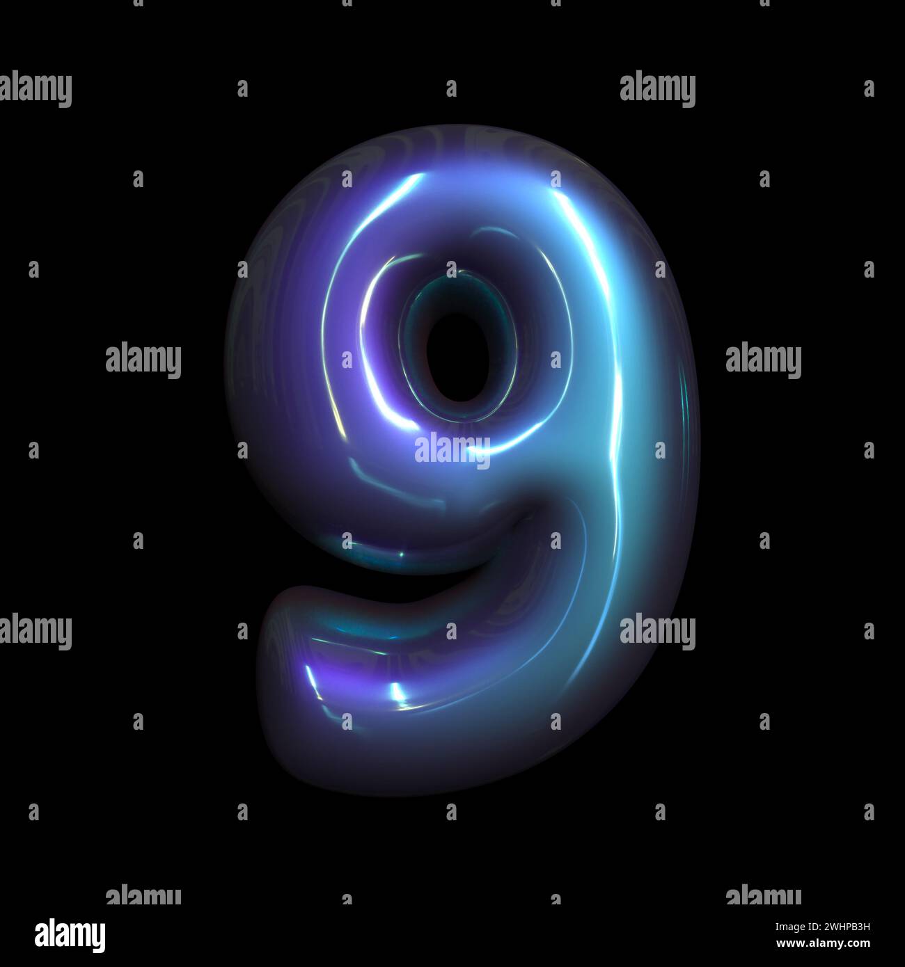 Metaverse number 9 - 3d futuristic digit - Suitable for technology ...