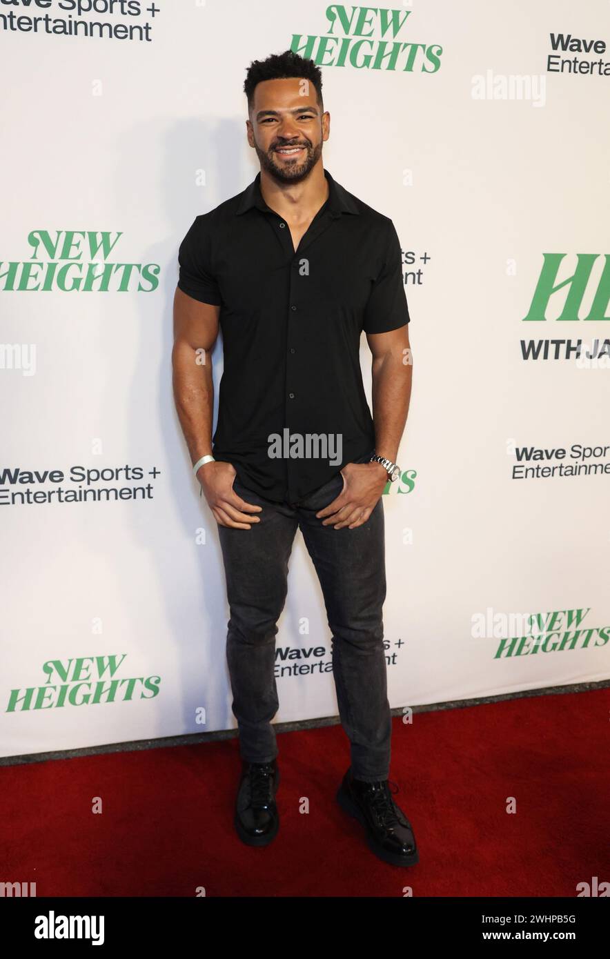 Las Vegas, USA. 08th Feb, 2024. Clay Harper arriving to The Kelce House Party: A “New Heights ...