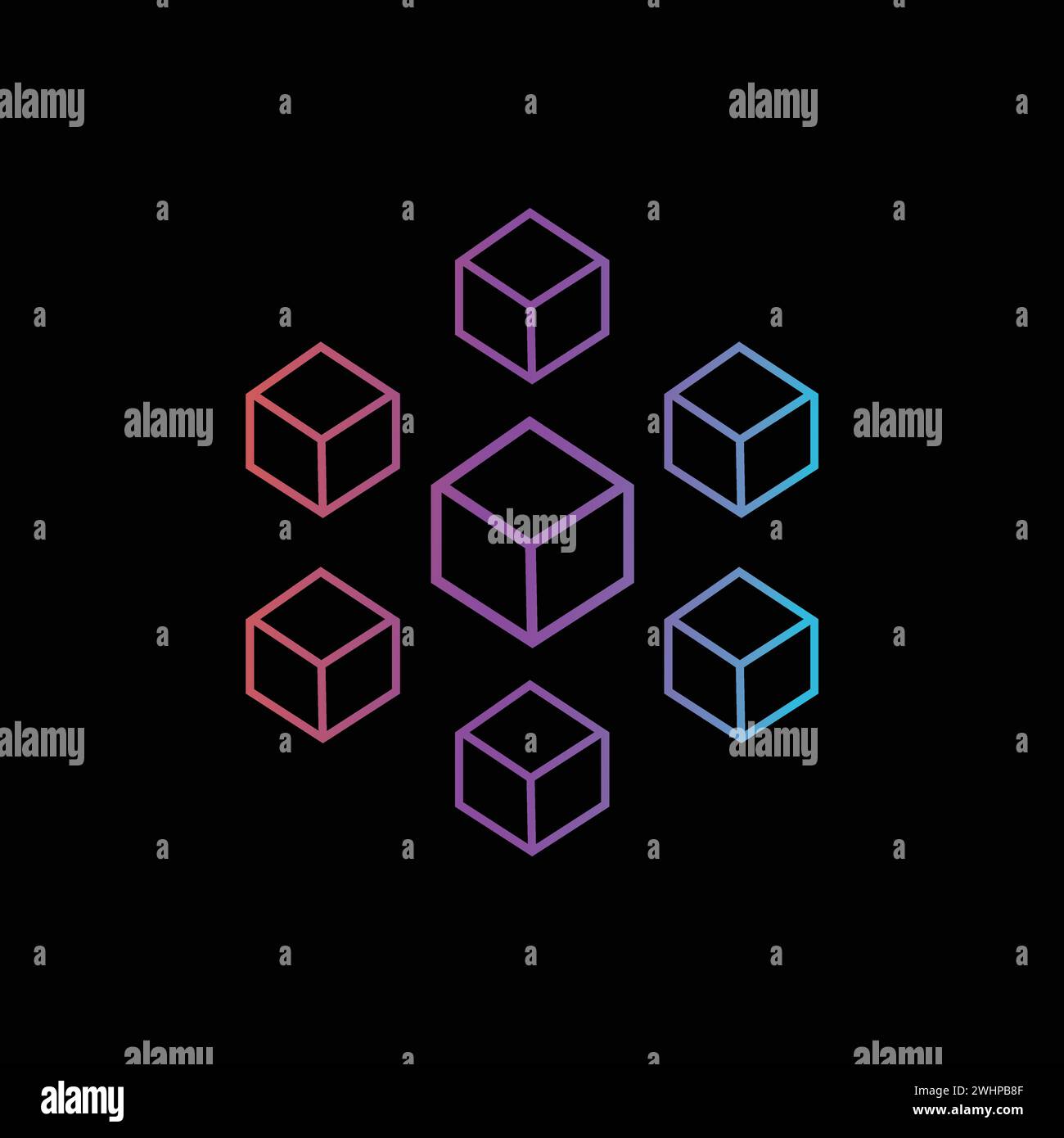 Flat blockchain icon symbol vector Illustration Stock Vector Image ...
