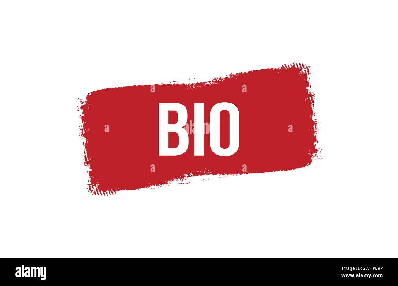 Brush style Bio red banner design on white background Stock Vector ...