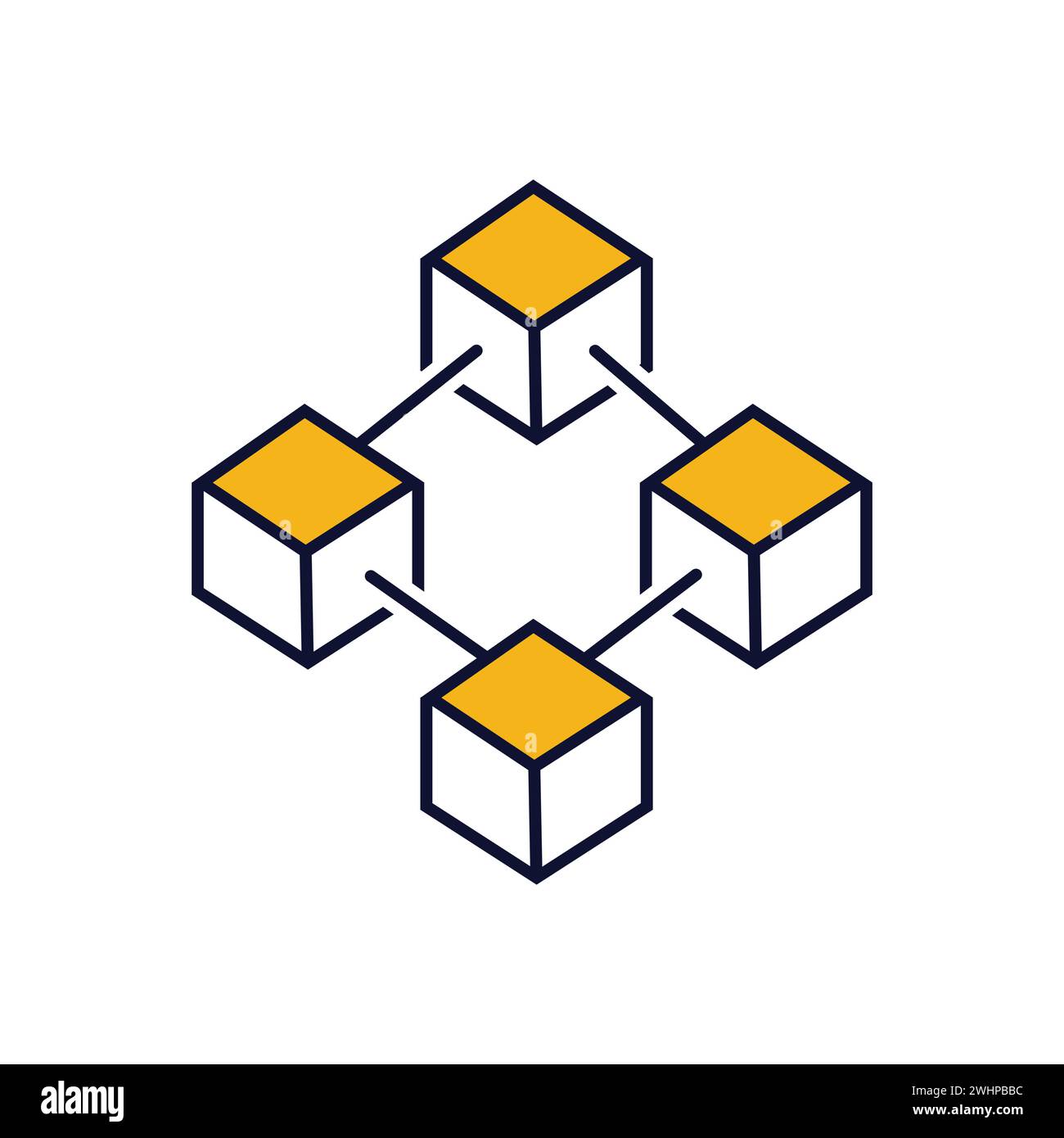 Flat blockchain icon symbol vector Illustration Stock Vector Image ...