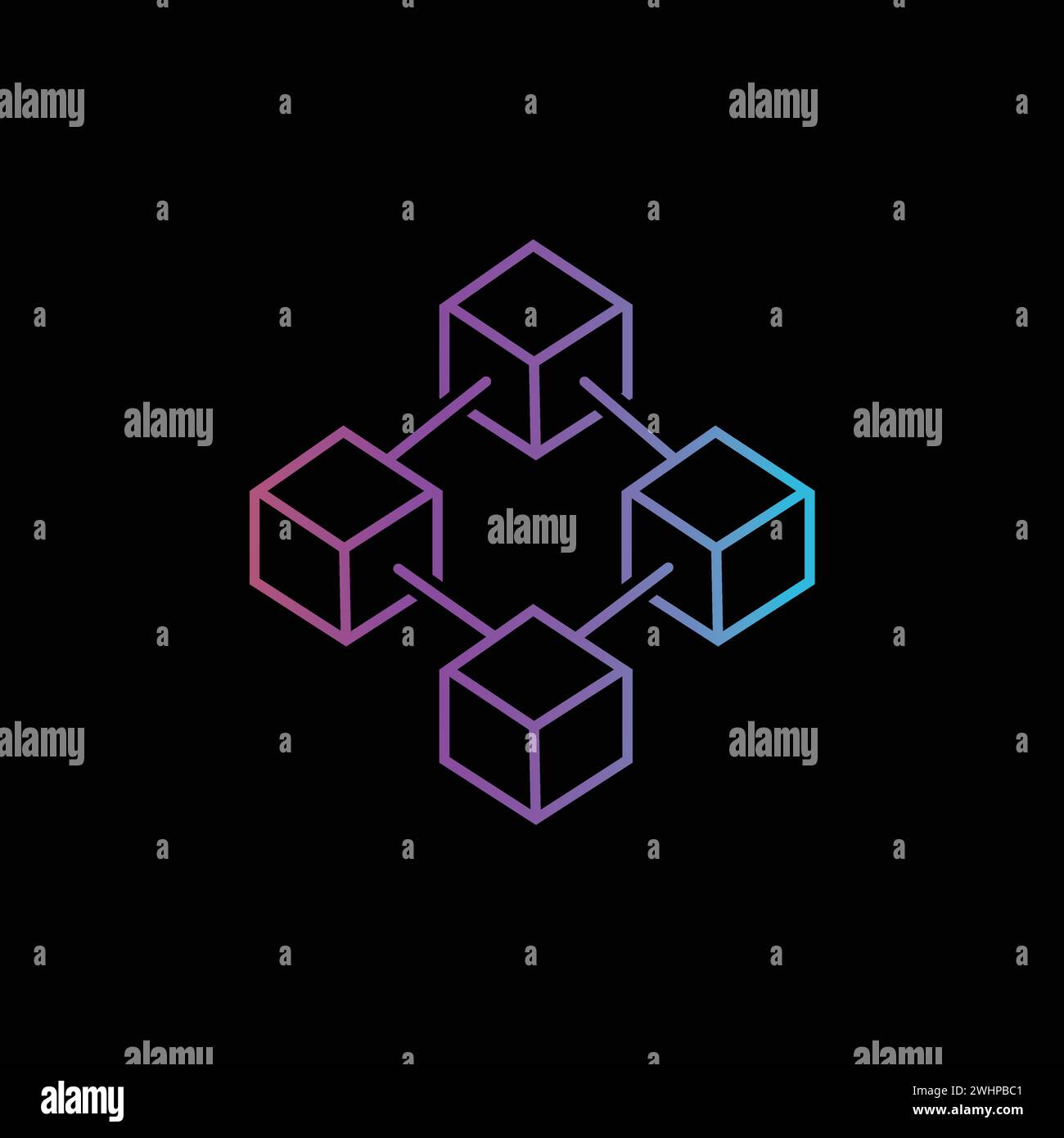 Flat blockchain icon symbol vector Illustration Stock Vector Image ...