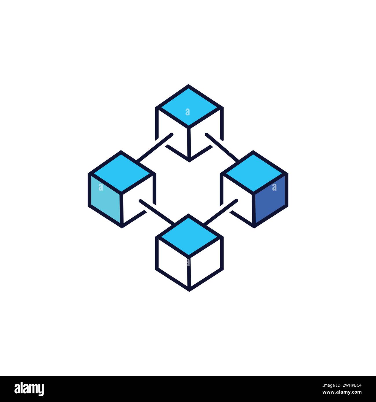 Flat blockchain icon symbol vector Illustration Stock Vector Image ...