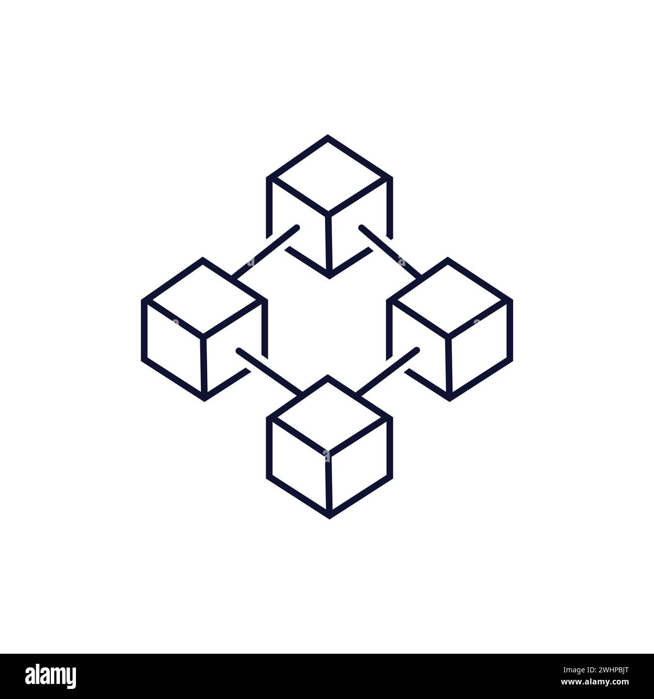 Flat blockchain icon symbol vector Illustration Stock Vector Image ...