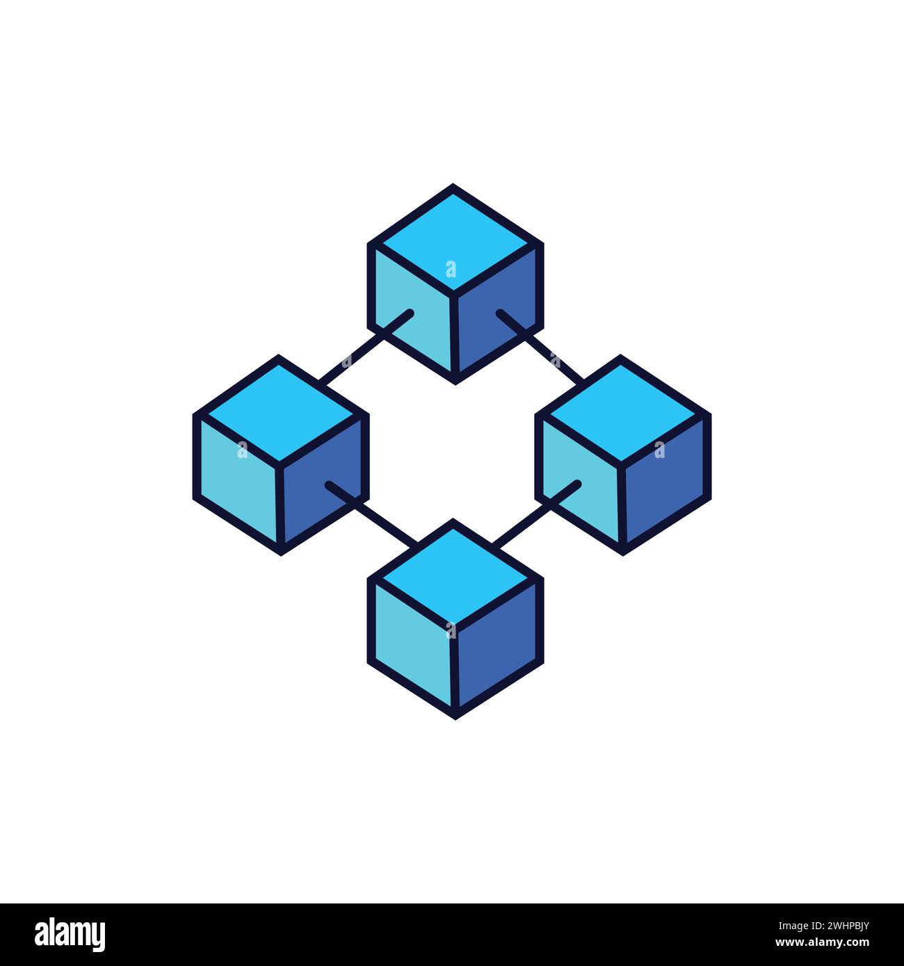 Flat blockchain icon symbol vector Illustration Stock Vector Image ...