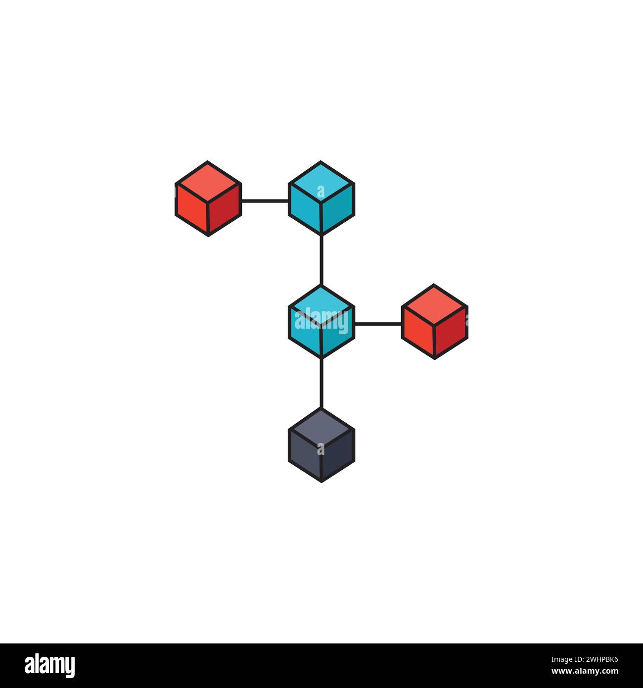 Blockchain icon flat vector illustration Stock Vector Image & Art - Alamy