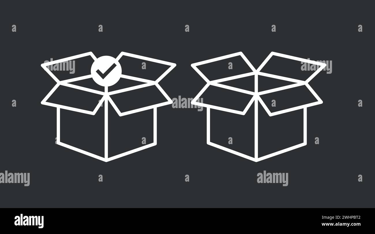 Box Icon Set. Vector isolated editable flat set of boxes illustrations ...