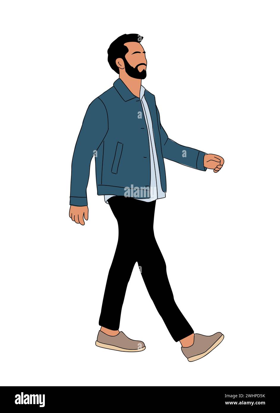 Business man walking vector isolated Stock Vector Image & Art - Alamy