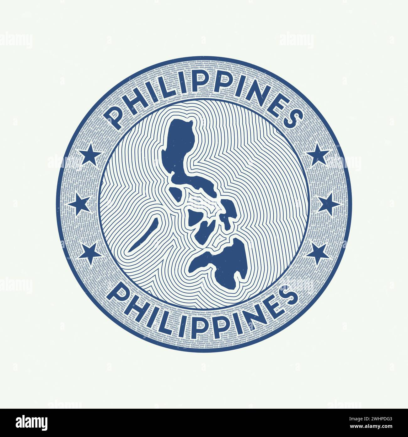 Philippines round badge vector. Country round stamp with shape of ...