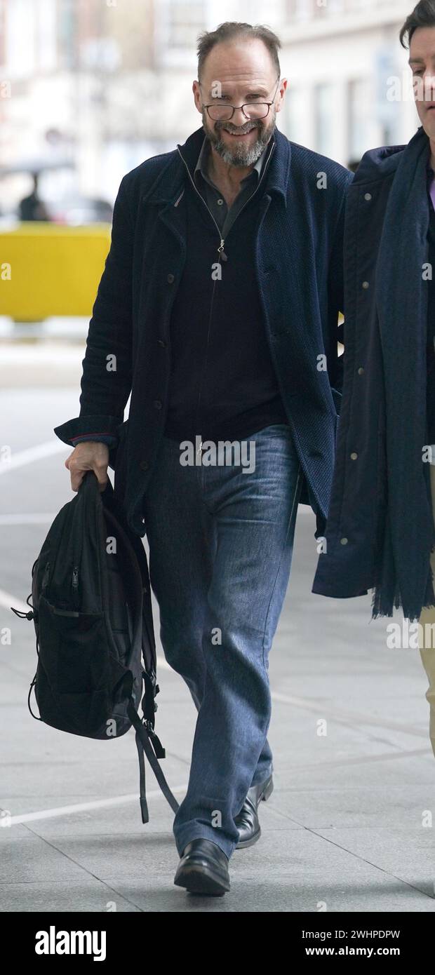 Actor Ralph Fiennes arrives at BBC Broadcasting House in London, to ...